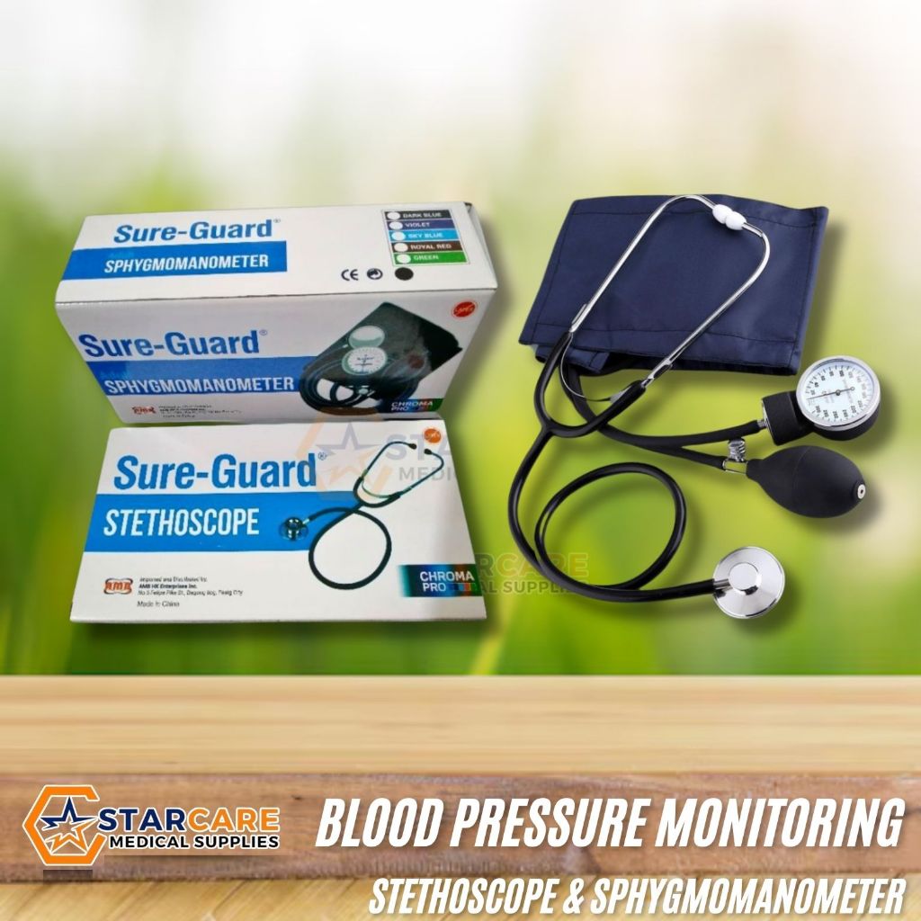 SURE-GUARD MANUAL BP APP Stethoscope & Sphygmomanometer | Shopee ...