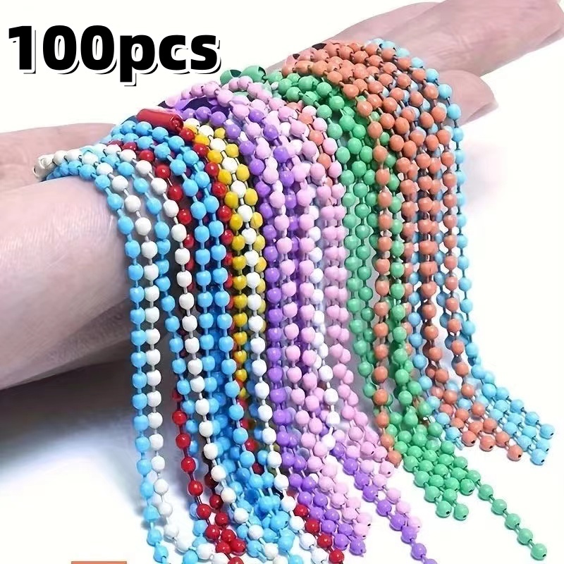 20/50/100PCS 2.4mm Ball Bead Chains fits Key Chain Colorful Bead Chain ...