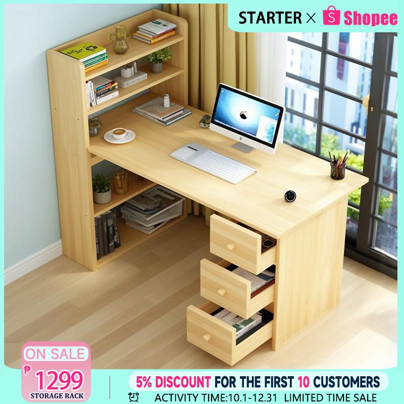 STARTER Computer Desk Home Students Economic Bookcase Desk Combination ...