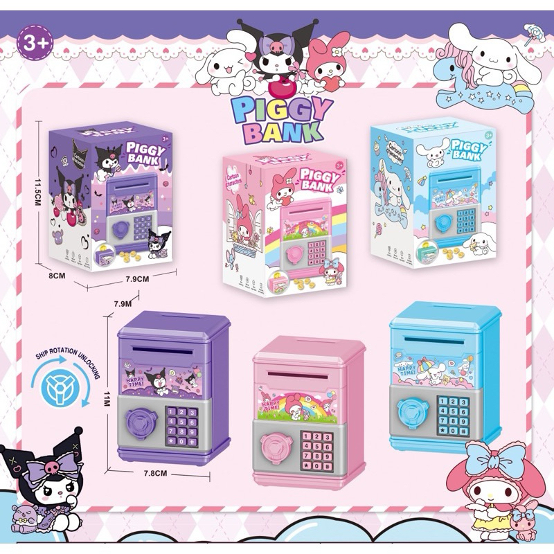 Sanrio Kuromi Piggy Bank for Kids Tabung ATM Cute Toys Save Money ...