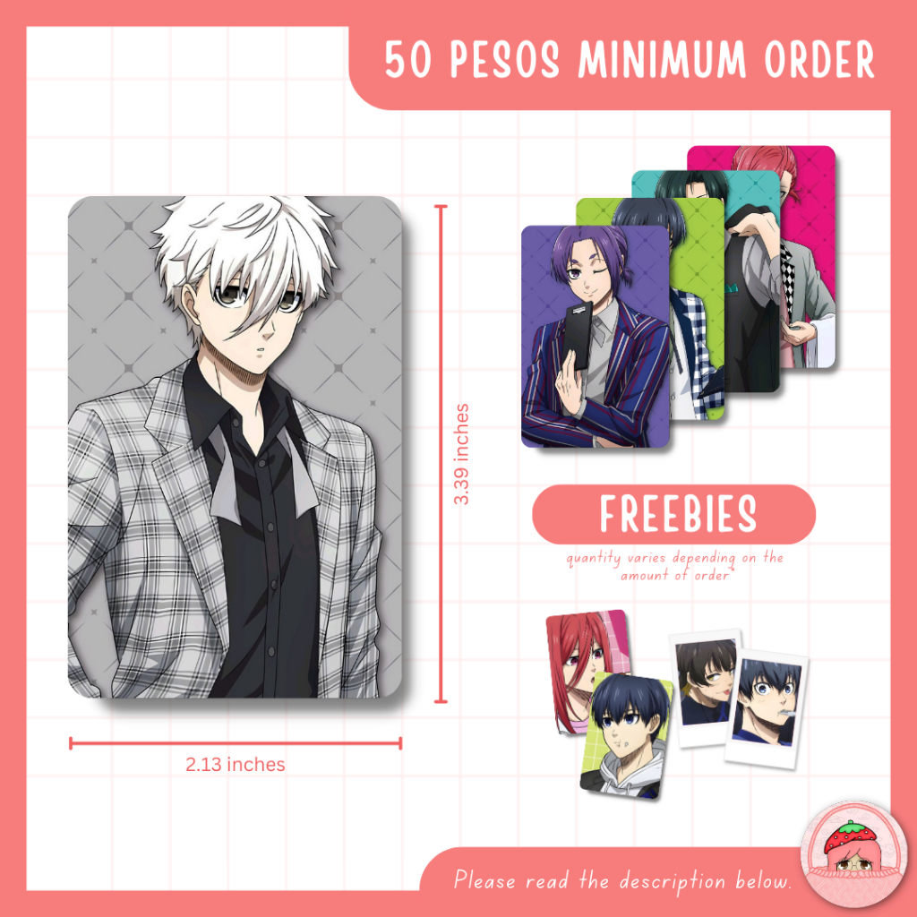 BLUE LOCK CHECKERED SUITS ANIME PC PHOTOCARD UNOFFICIAL FANMADE PRINT ...