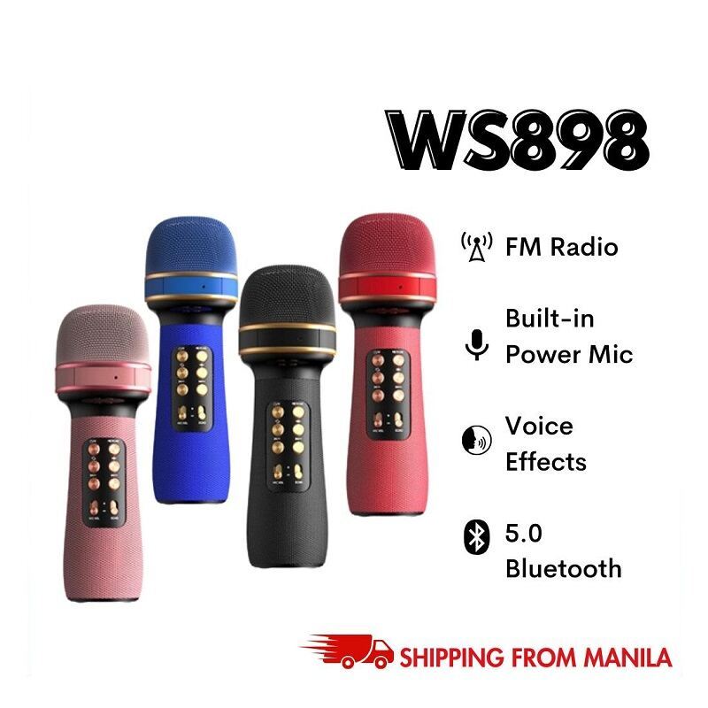 High Quality Handheld WS898 Microphone with Built-in Wireless Bluetooth Speaker KTV Karaoke ...