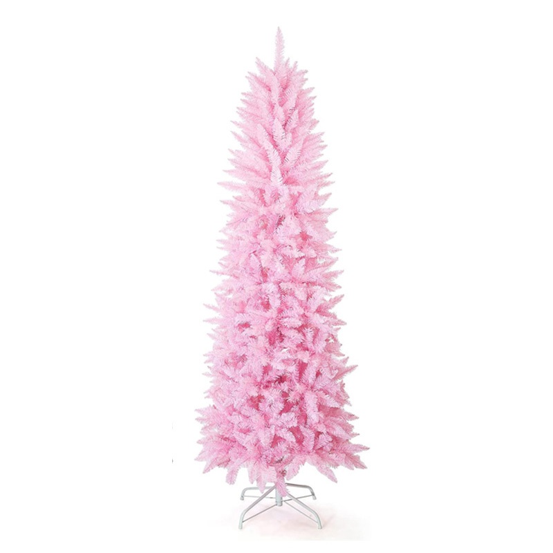 pink christmas tree decoration set slim christmas tree 4ft/5ft/6ft xmas ...