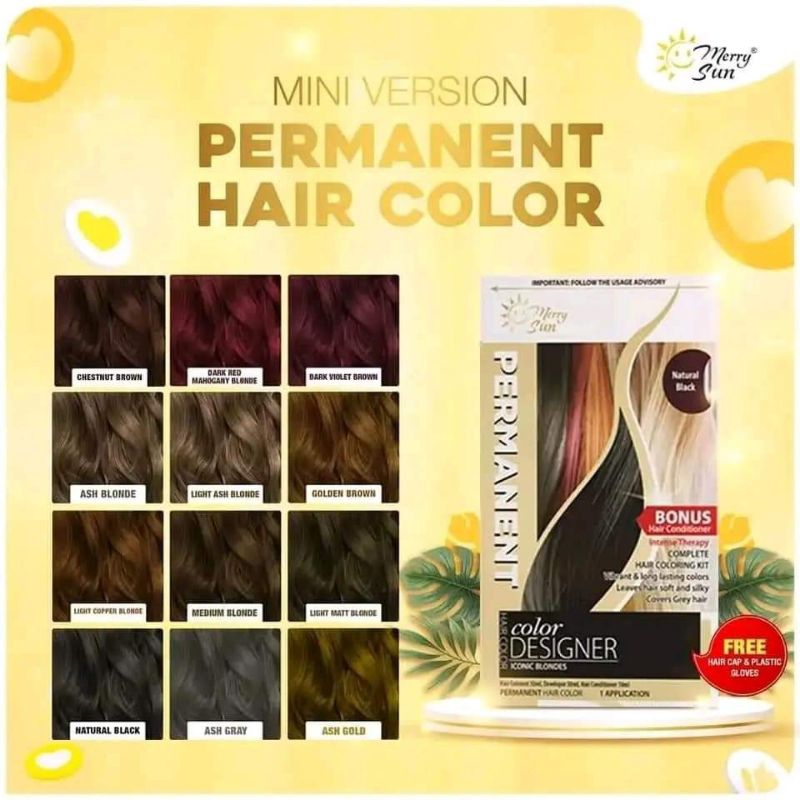 Merry Sun Permanent Hair Color Mini Version | Shopee Philippines