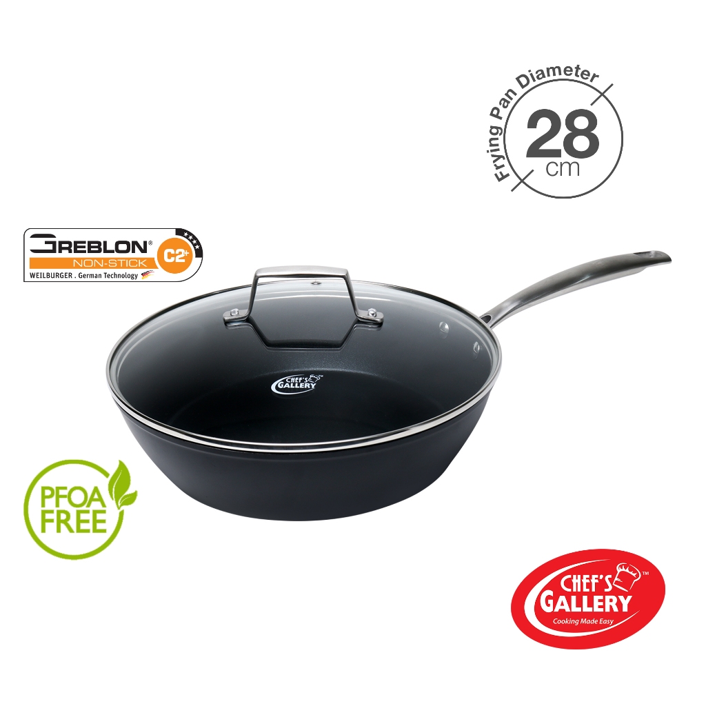 Chef's Gallery Greblon Non-Stick C2+ Noir Forged Deep Frying Pan 28cm ...