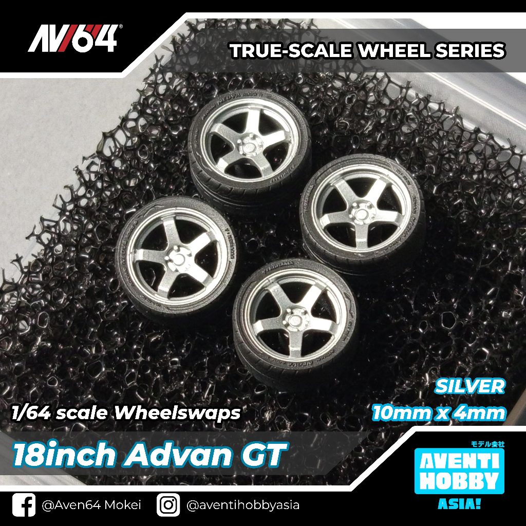 1/64 Wheelswap ADVAN GT SILVER ( 10mm x 4mm ) | Shopee Philippines