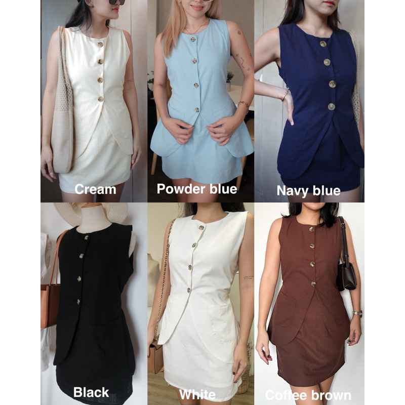 VALERIE double lined thick linen set | Shopee Philippines