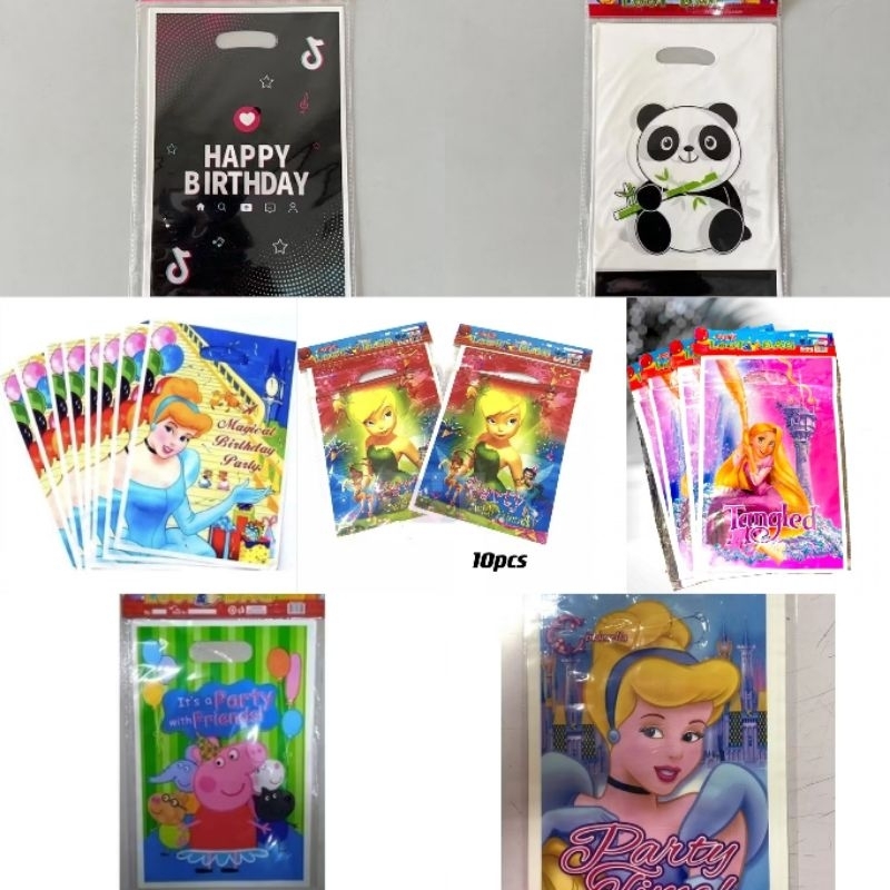 10pcs Character Loot Bags Peppapig Cinderella Tinkerbell Music Panda ...