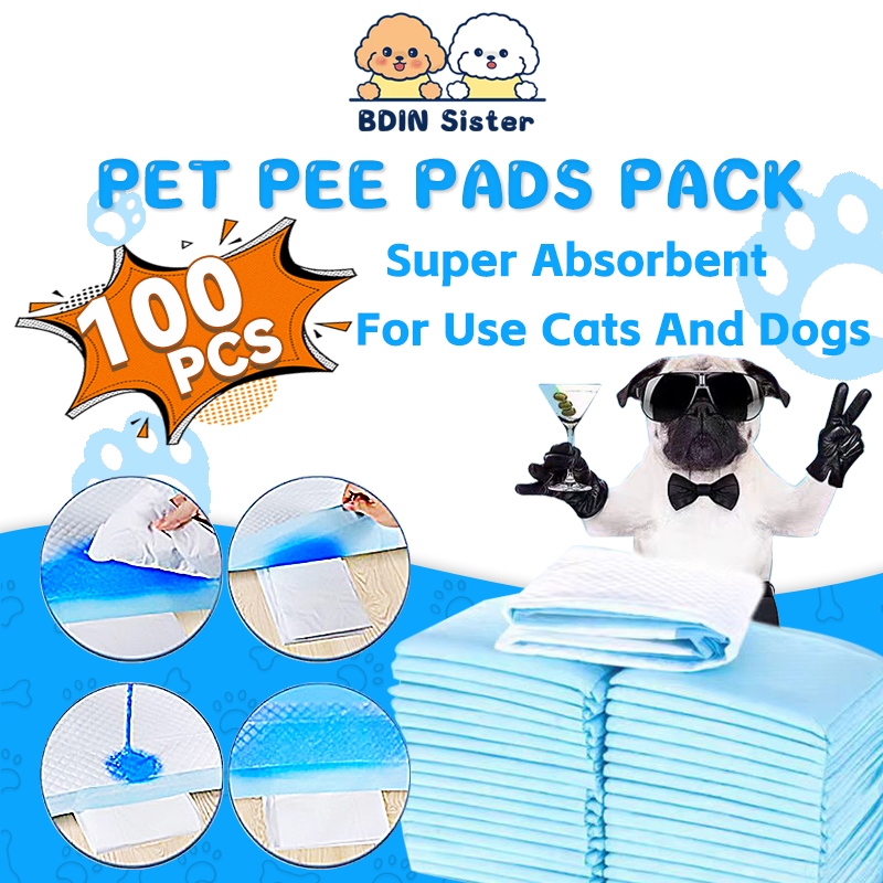 100PCS /50pc/40pcs Pet pee Pad S/M/L Dog Pee Training Pad Cat Pee Pad ...