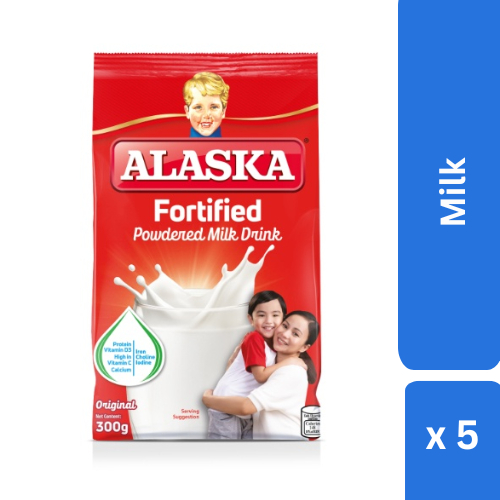 Alaska Fortified Powdered Milk Drink 300g , Bundle of 5 | Shopee ...