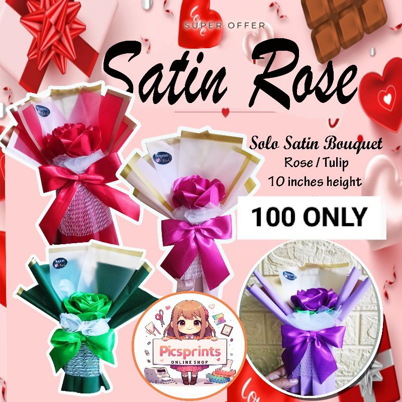 Satin Flower Bouquet (Single Flower) | Shopee Philippines
