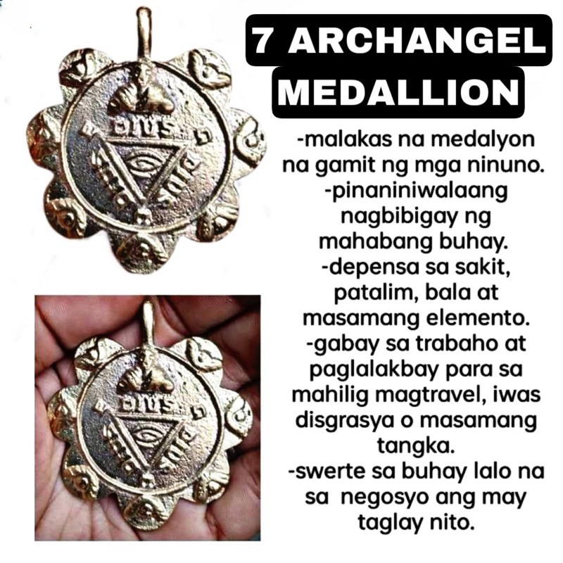 Seven Angel Medium Medalyon may dasal | Shopee Philippines