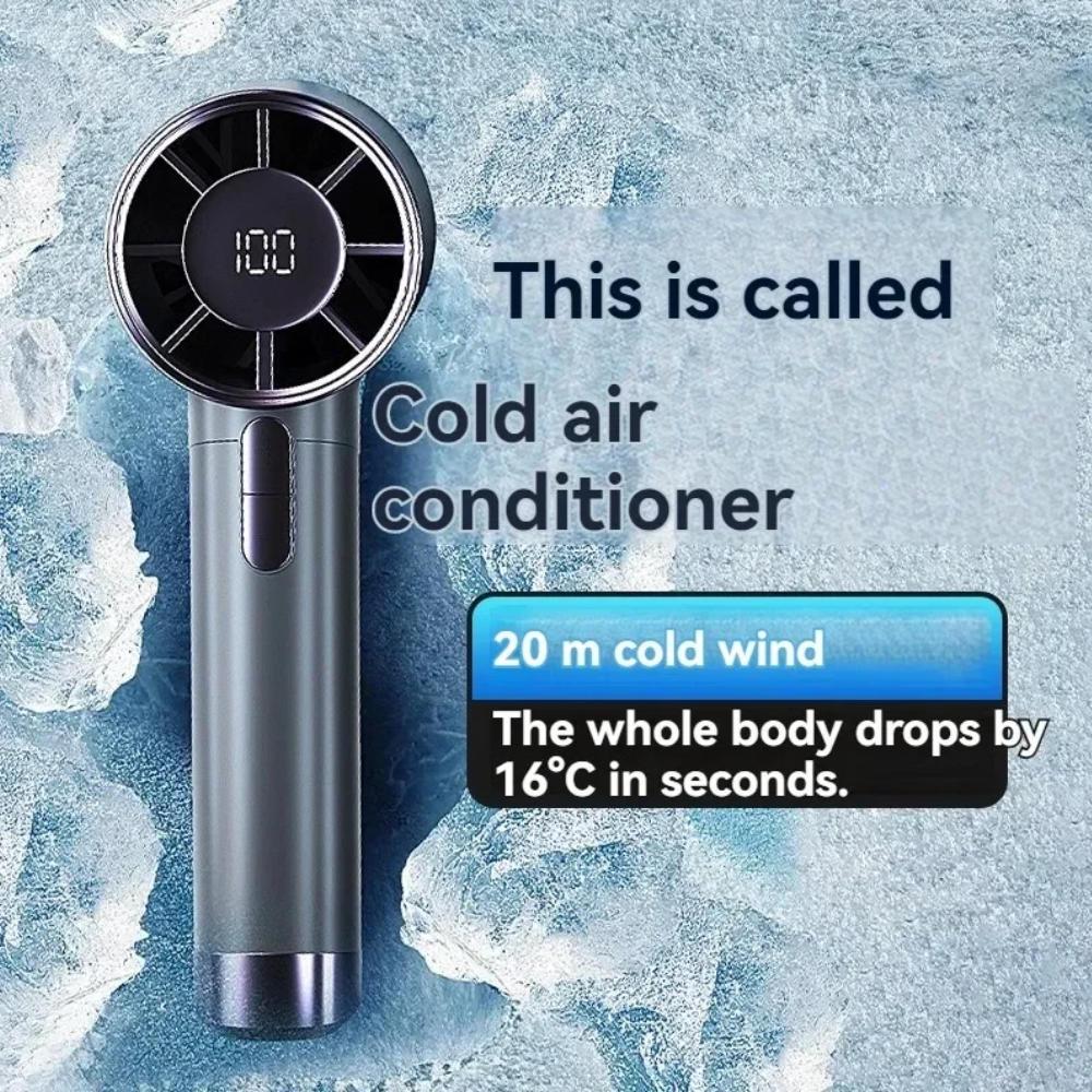 JISU High Speed Wind Handheld Fan 100 Gears Bladeless Cold Fan 3000mah ...