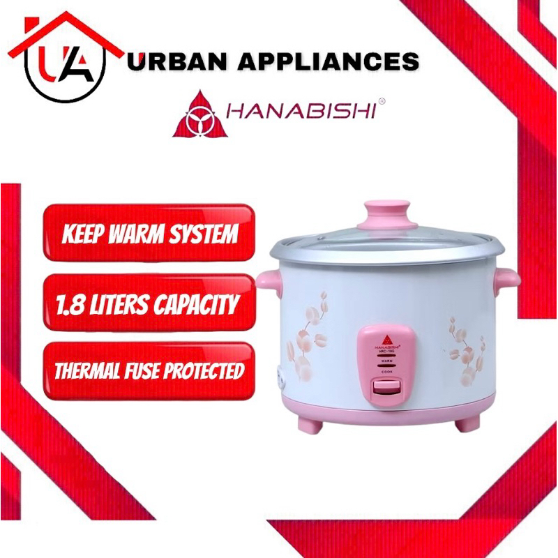 Hanabishi Rice Cooker 1.8 Liters 10 cups HRC-18G | Shopee Philippines