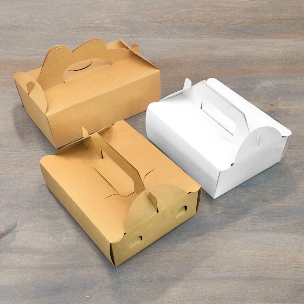 [10pcs] White/Kraft Medium Chicken Box Take Out Lechon Belly Box Food ...