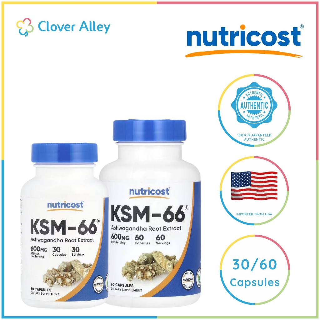 Nutricost KSM-66 Ashwagandha Root Extract 600mg 60/30caps (Expiry in ...