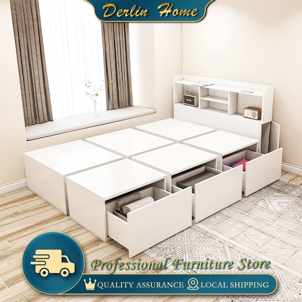 （COD）ZZYCXGJ Wooden bed/Splicing bed/Double bed/Combination bed/Tatami ...