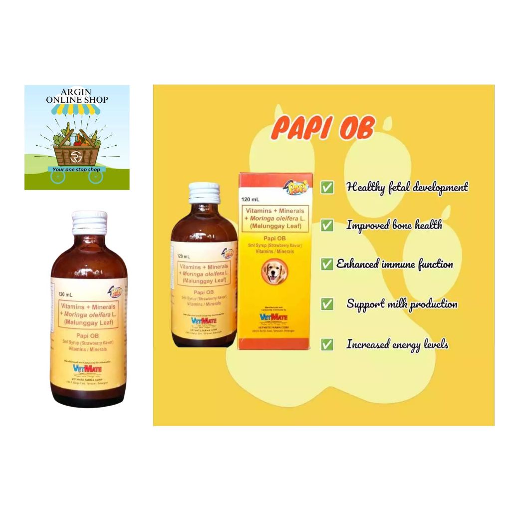 PAPI OB SYRUP | 120mL (Vitamins+Minerals+Moringa oleifera L.) | Shopee ...