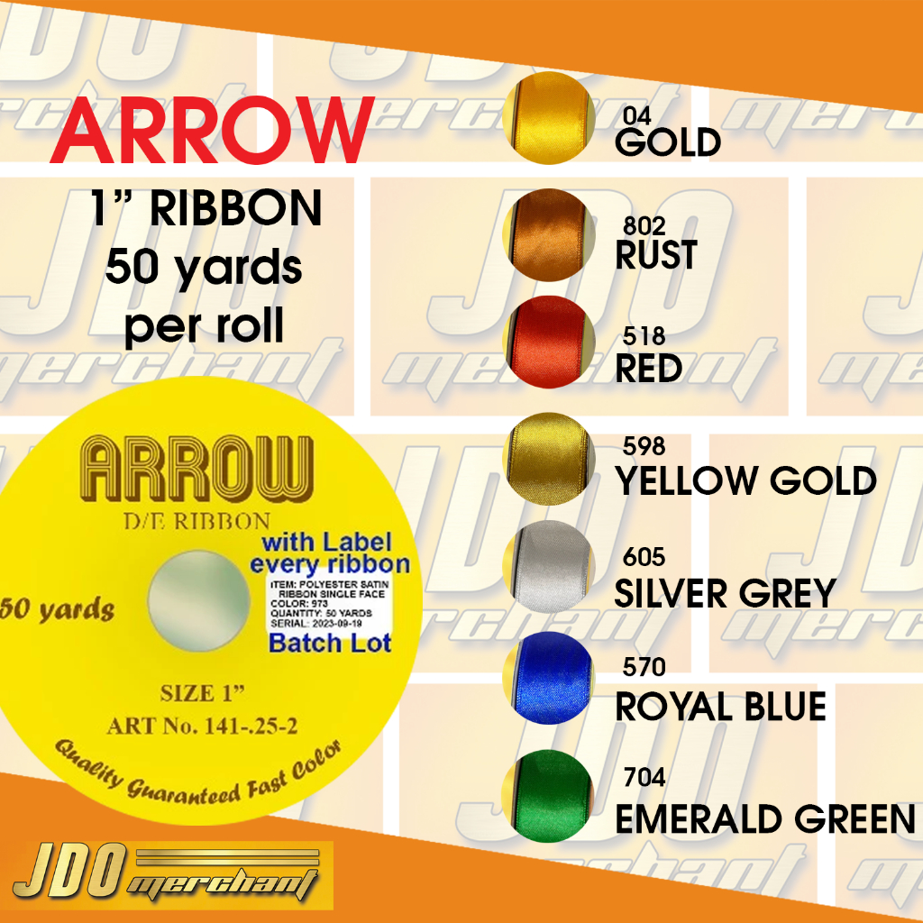 1 inch ARROW Satin Ribbon Double Edge decorative packaging gift medal ...