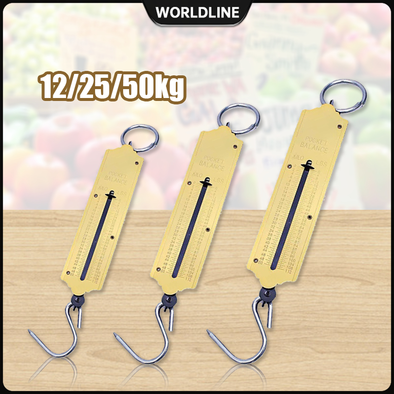 Metal Spring Scale Pocket Scale Portable Hanging Scale 12kg/25kg/50kg ...