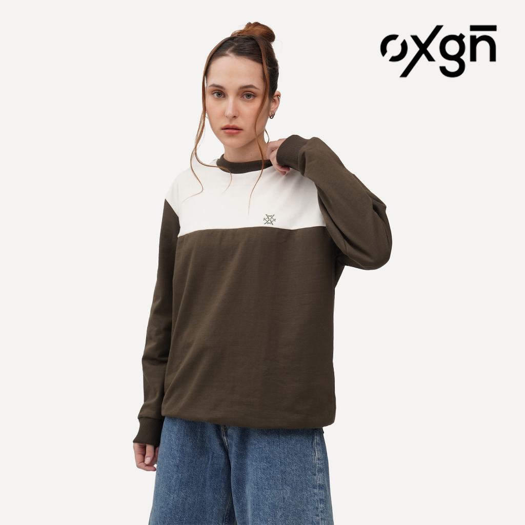 OXGN Spliced Pullover For Women (Thyme) | Shopee Philippines
