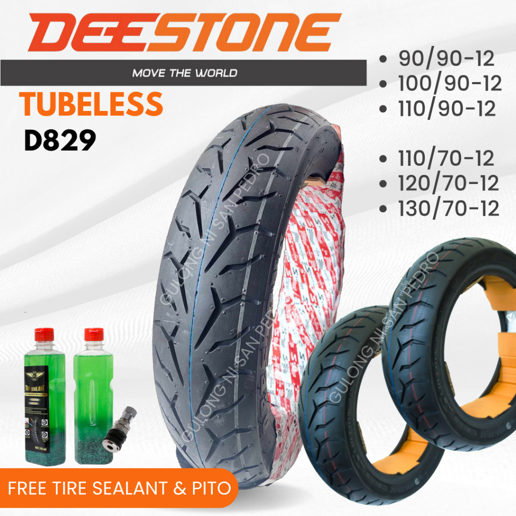 Deestone d829 Tubeless 12, 90/90-12, 100/90-12, 110/90-12, 120/70-12 ...
