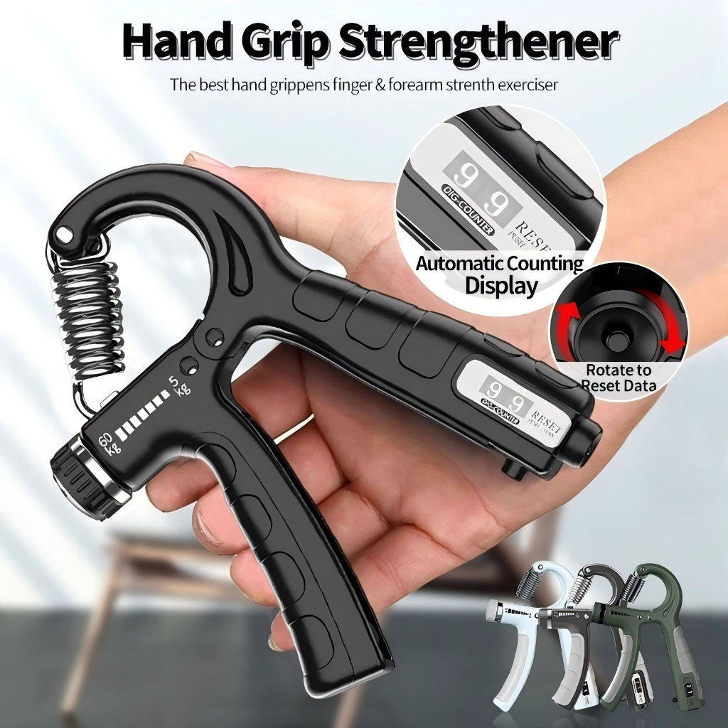 5-60Kg Hand Gripper R-Shape Adjustable Countable Hand Grip Strength ...