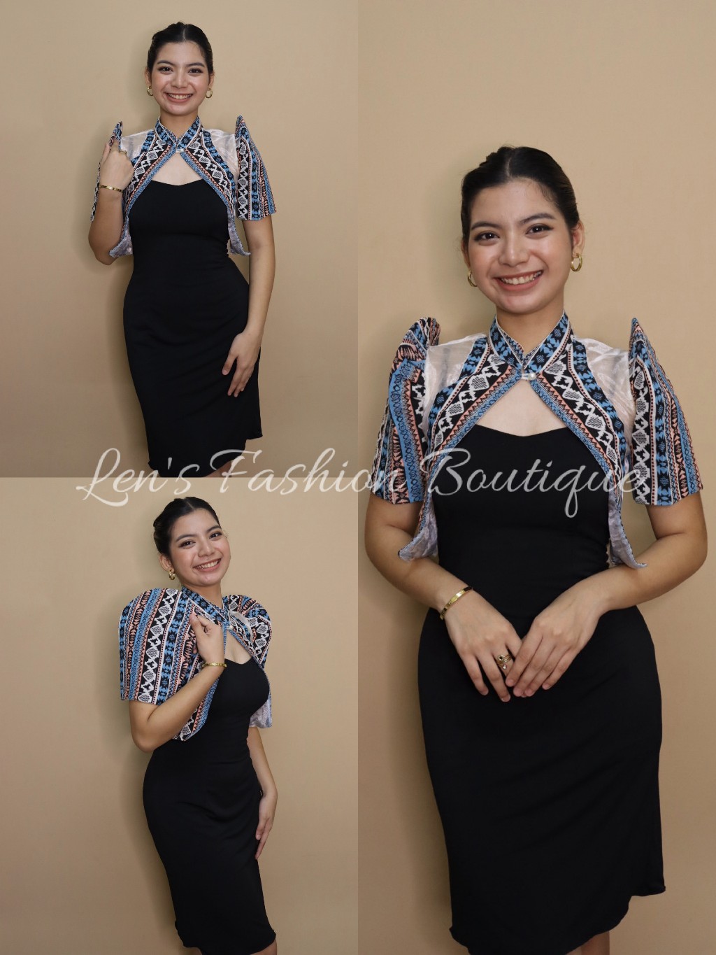 MODERN FILIPINIANA ETHNIC DESIGN BOLERO (SKYBLUE) -ADD 1 SIZE | Shopee ...