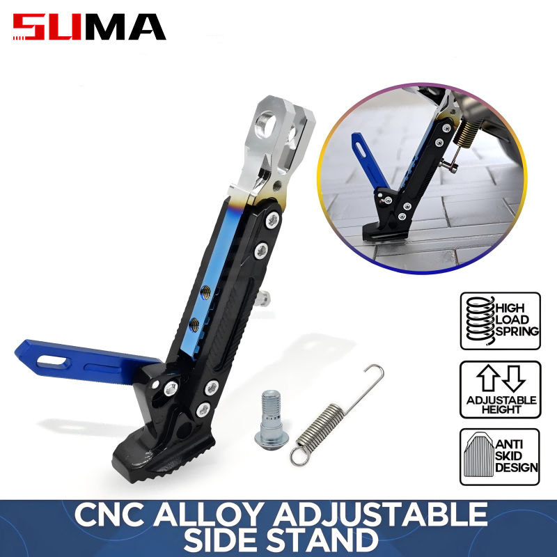 Motorcycle Side Stand Full Aluminum Alloy Adjustable Foot Side Support ...