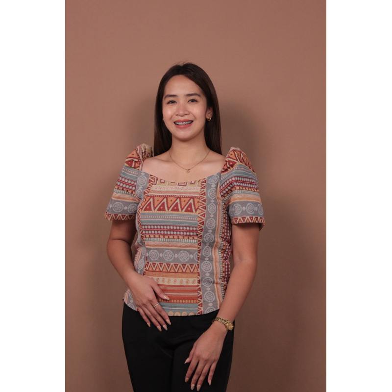 Modern Filipiniana Ethnic Blouse Igorot Inabel Hand woven | Shopee ...