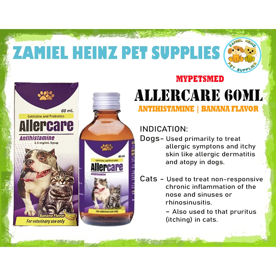 PetsMed ALLERCARE (Antihistamine) for cats & dogs | 60mL | Shopee ...
