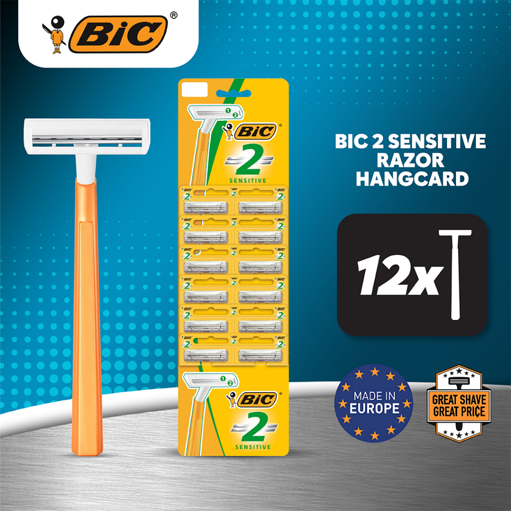 BIC 2 Sensitive Razor Hang Card 12 | Shopee Philippines