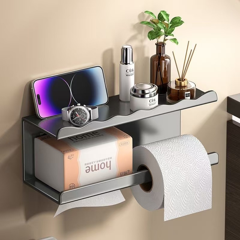 Tissue Holder Bathroom With Mobile Phone Holder Wall Mounted Toilet ...