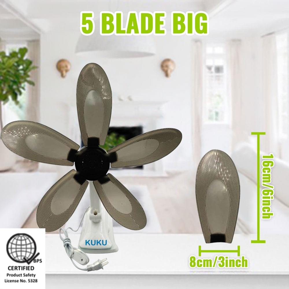SATA KUKU 5 Blade Stand Fan Electric Fan Clip Fan Portable Desk/Table ...