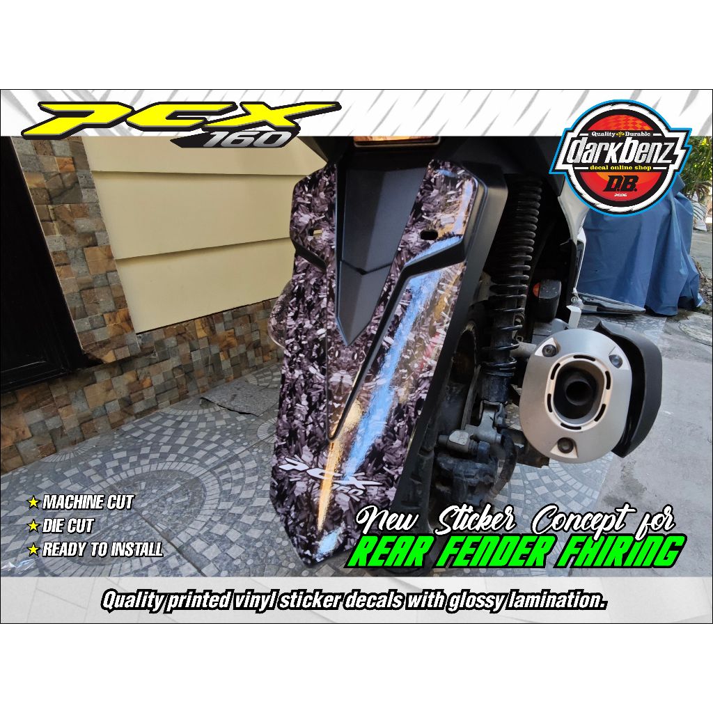 Honda PCX 160 New Concept Design Printed Sticker Decals for Rear Fender ...