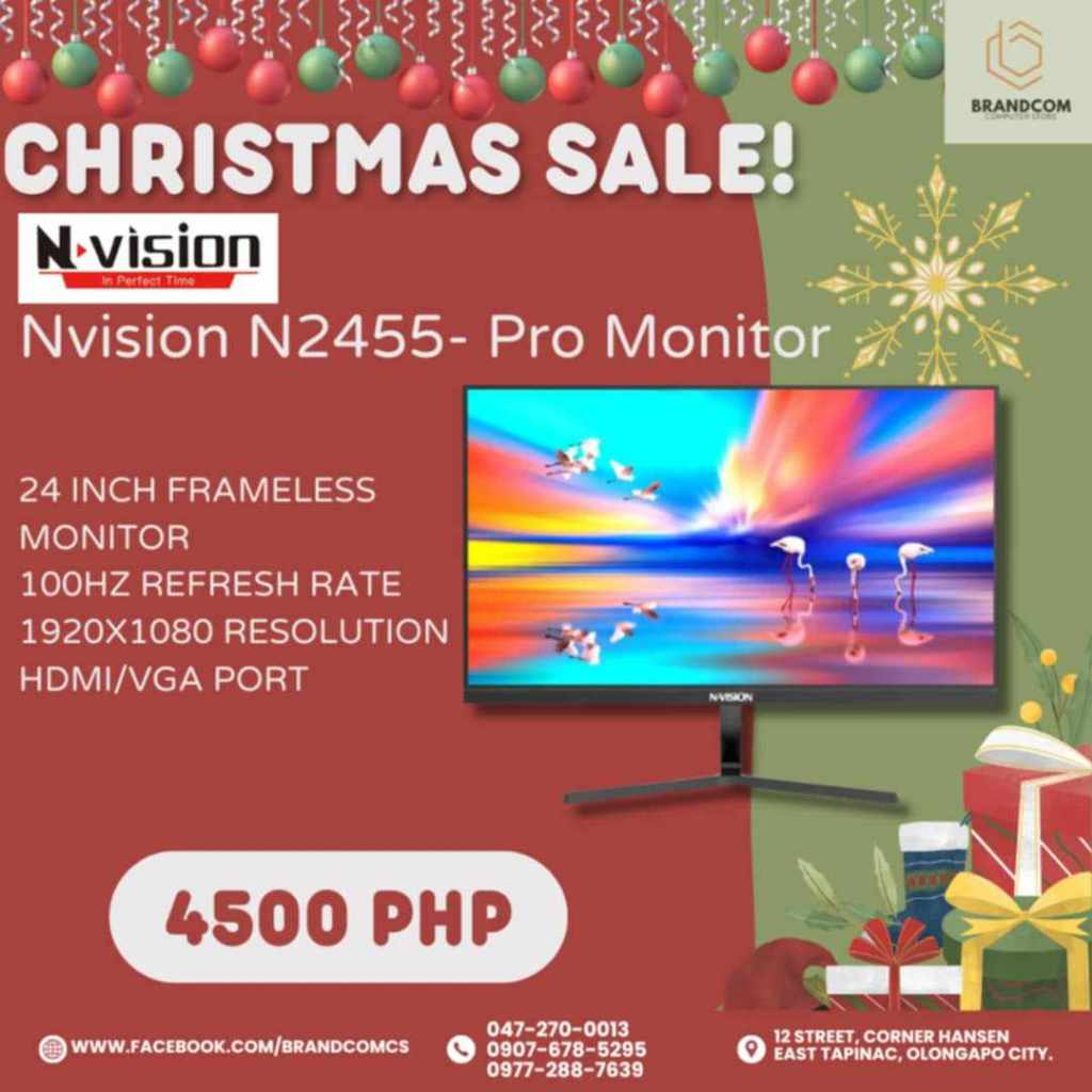 Nvision N2455 75Hz IPS Panel 23.8" Monitor Black | Shopee Philippines