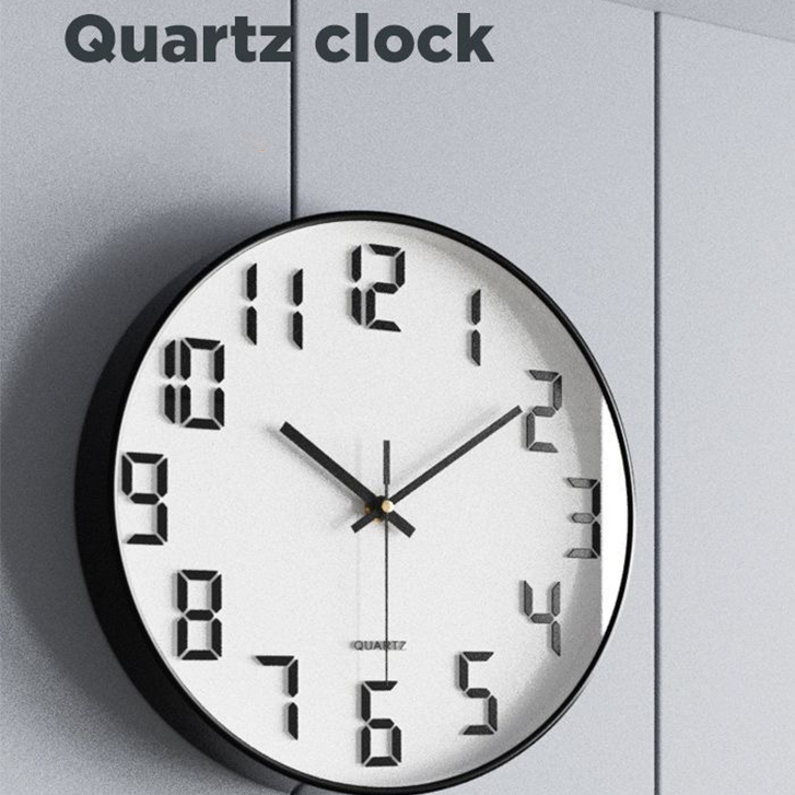 Living room quartz silent wall clock, digital clock, high-definition ...