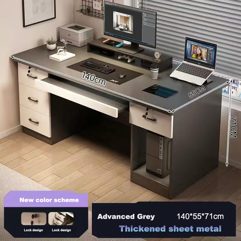 SUNNY Computer Table Office Table Black Study Table Modern Work Desk ...