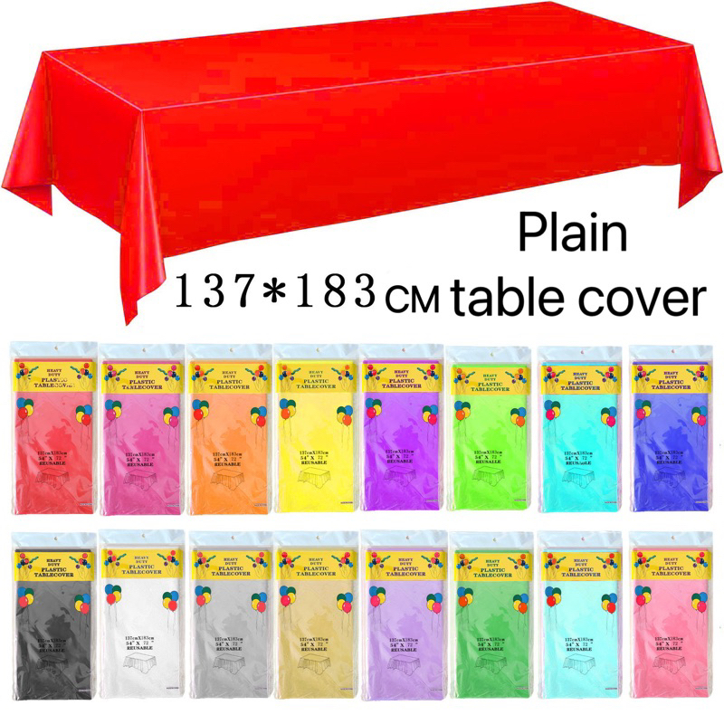 𝐏𝐚𝐫𝐭𝐲 𝐏𝐚𝐫𝐭𝐲 Plain Waterproof Plastic Rectangular Table Cover Disposable ...