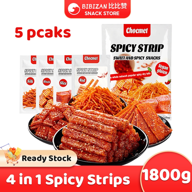 CHOCMET Spicy Stick 4 in 1 Latiao 5 Packs Chinese Snacks Mixed Spicy ...