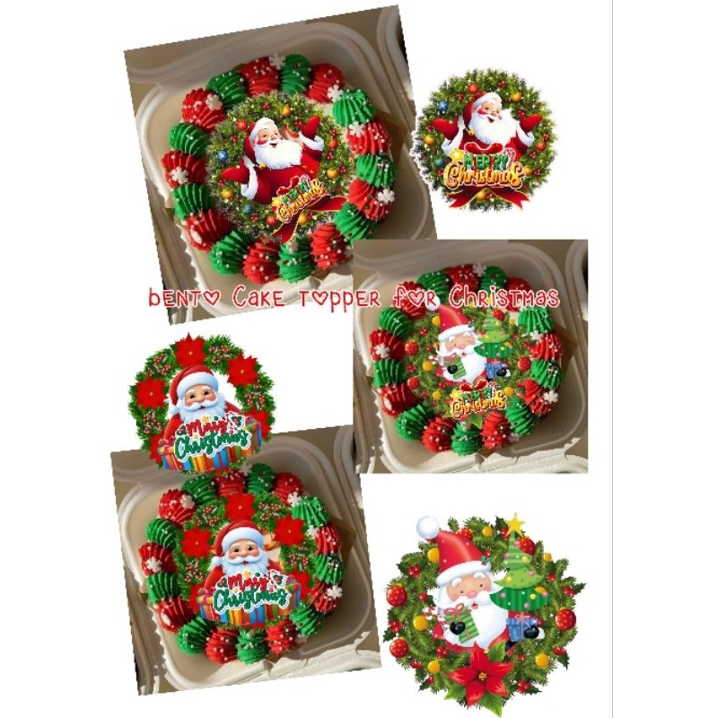 Christmas Bento Cake Topper Assorted design | Shopee Philippines