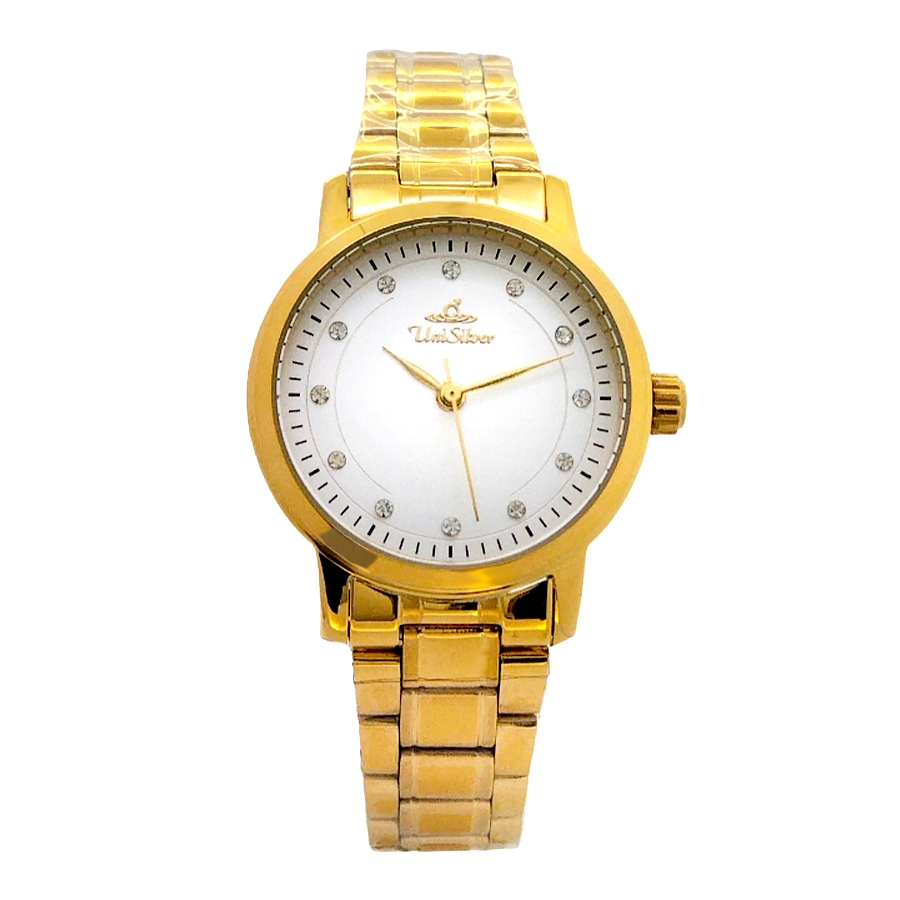 UniSIlver TIME Women's Gold / White Analog Stainless steel watch KW4348 ...