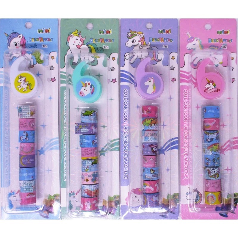MINI Deco tape set DIY 8 Mini Tape Designs E-105 Cute Cartoon Tape with ...