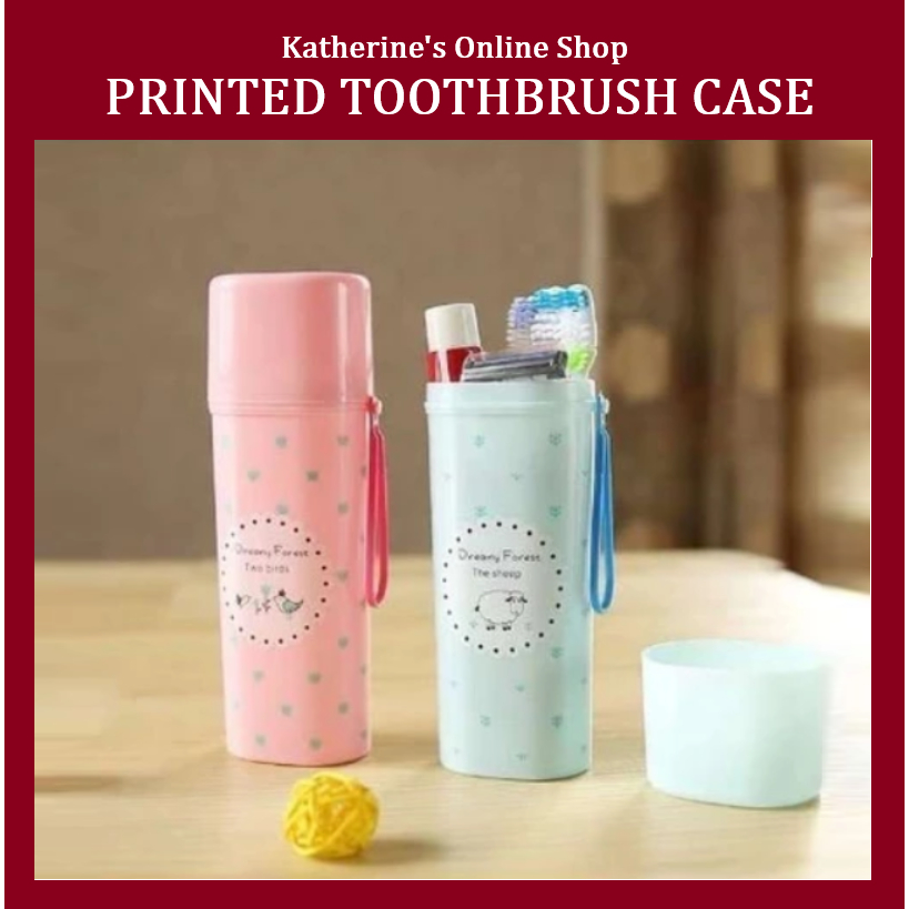 PRINTED TOOTHBRUSH CASE Cover Toothpaste Holder Storage Orangizer Box ...