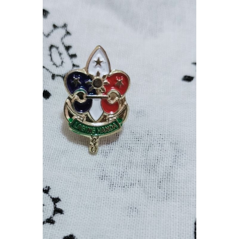Laging Handa Pin, Neckerchief Red Panyo, Wood Kalabaw | Shopee Philippines