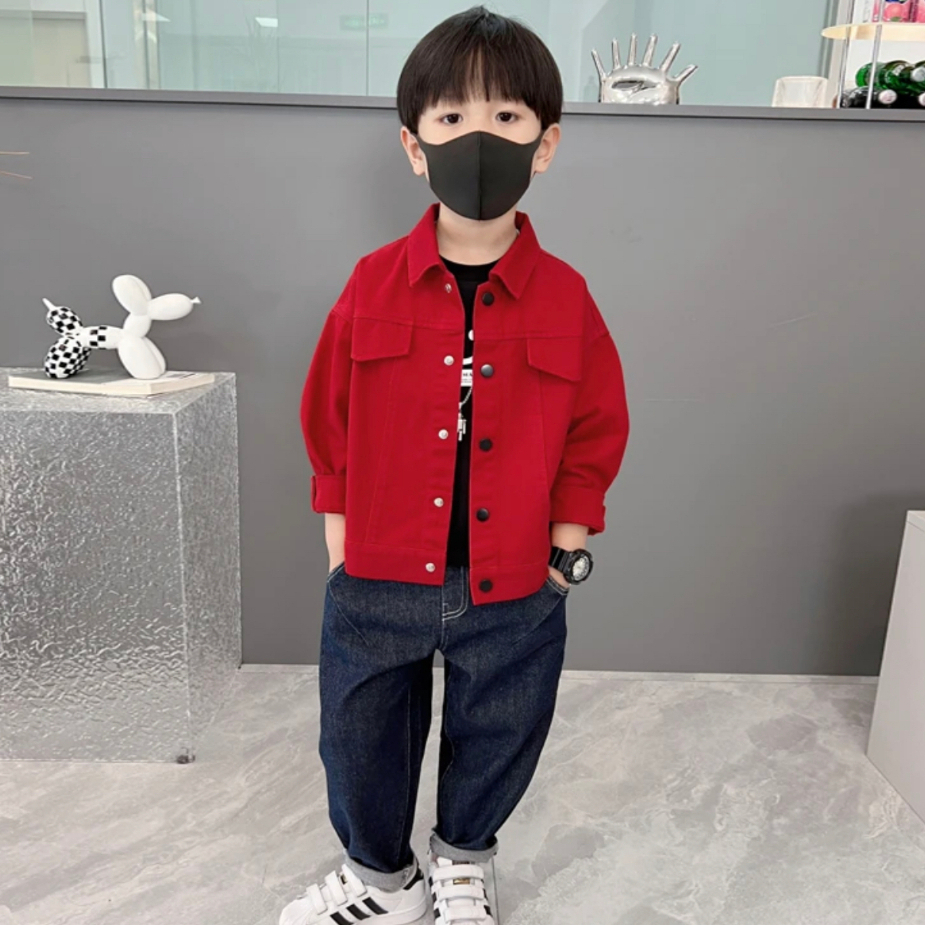 Soft Denim Jacket Style Buttoned Collared Jacket Styled For Kids 1-5y/o ...