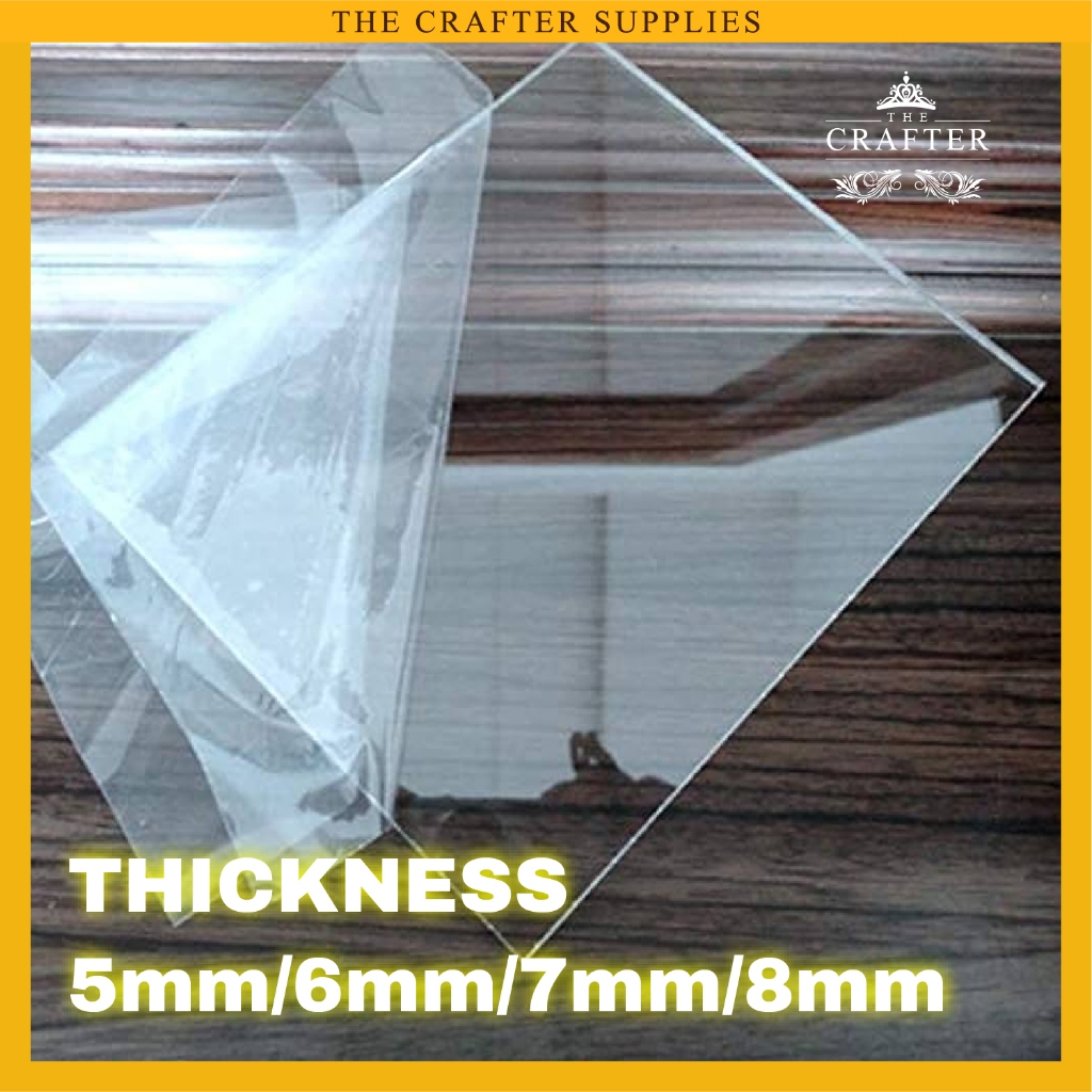 7mm Clear Transparent Acrylic Sheet med size Pre Cut Size Plastic Glass ...