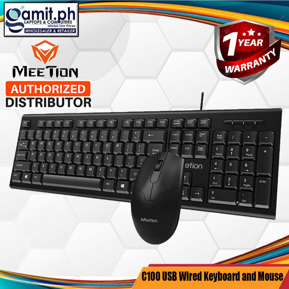 C100 Meetion Standard USB Keyboard and Mouse Waterproof design High ...