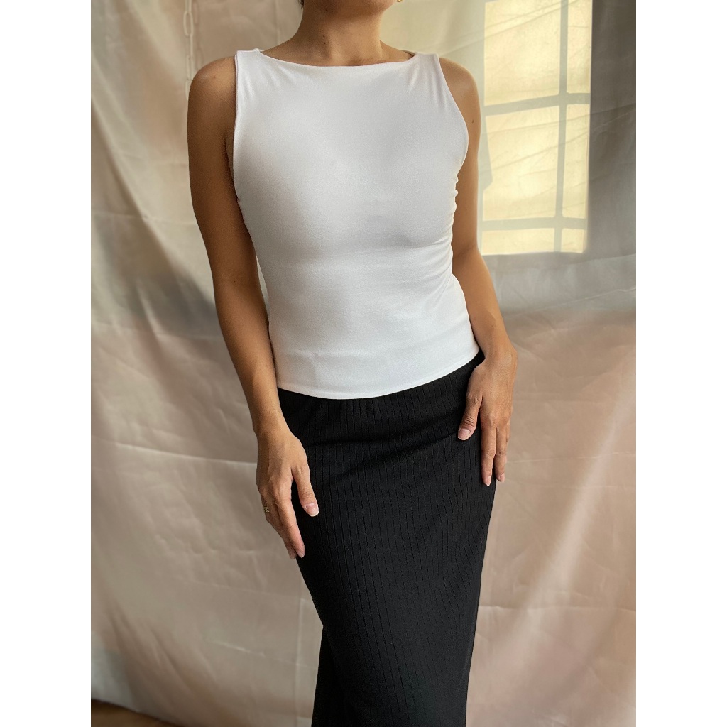 Jade | Amara Double-Lined Tank Top Basic Plain | Shopee Philippines