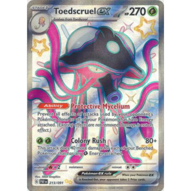 Pokemon Card, Toedscruel ex 213/091, Shiny Ultra Rare. (ENGLISH TYPE ...